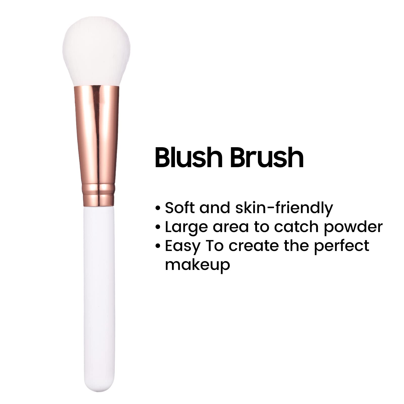 Makeup Brushes 3 Pcs Premium Synthetic Foundation Cosmetic Brush,Kabuki Blush Bronzer Face Brush Travel-Friendly Makeup Brush Set Makeup Kit for Foundation Blush Eyeshadow (White)