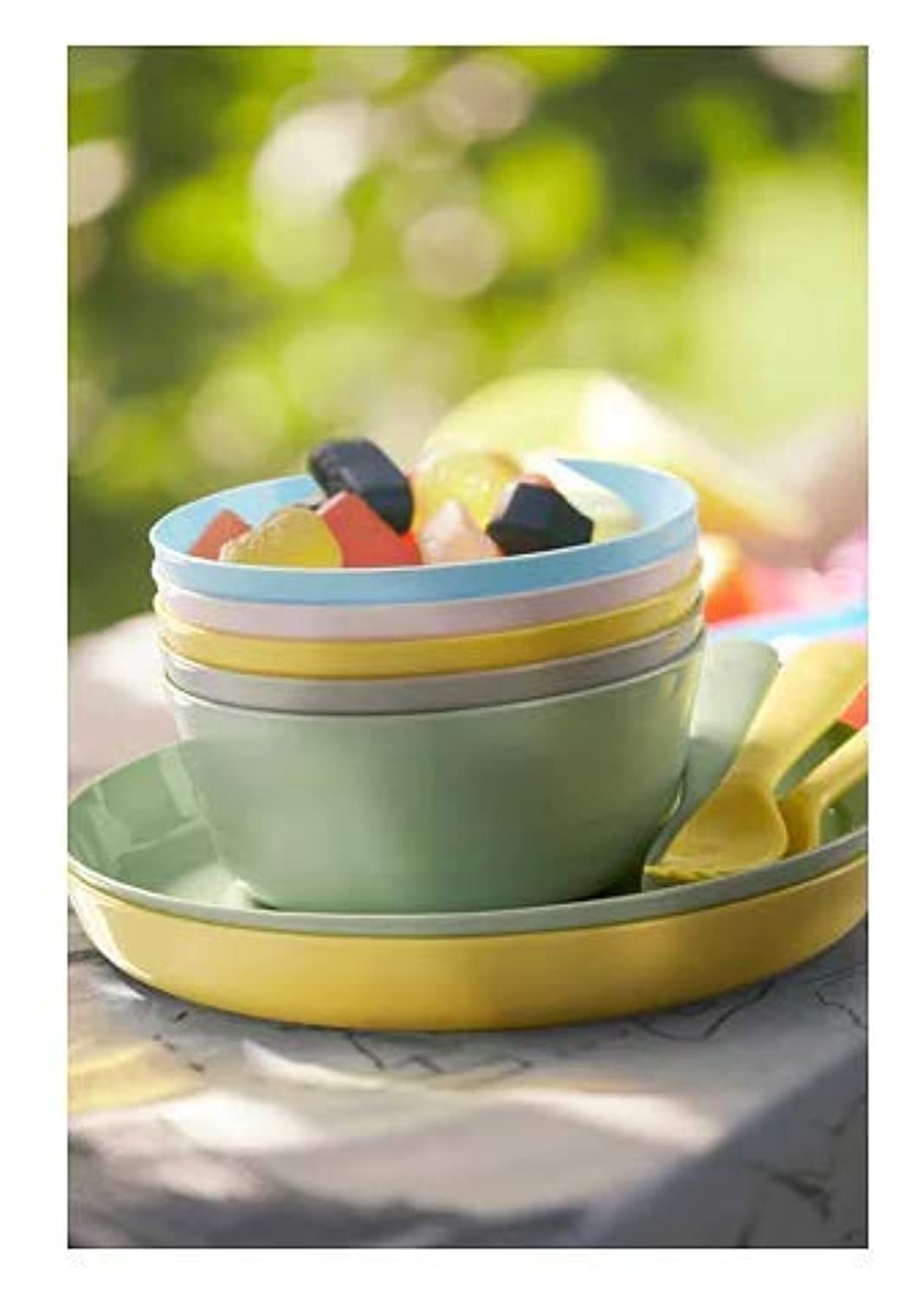 Ikea Plastic Plate - Pack of 12, Multicolour