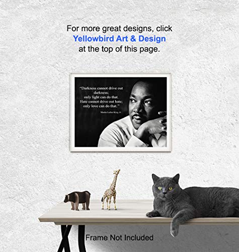 Martin Luther King Jr. Darkness Quote Wall Art Print - Ready to Frame Photo (8X10) - Home Decor - Makes a Great Educational Gift for Schools and Teachers - MLK Inspirational and Motivational