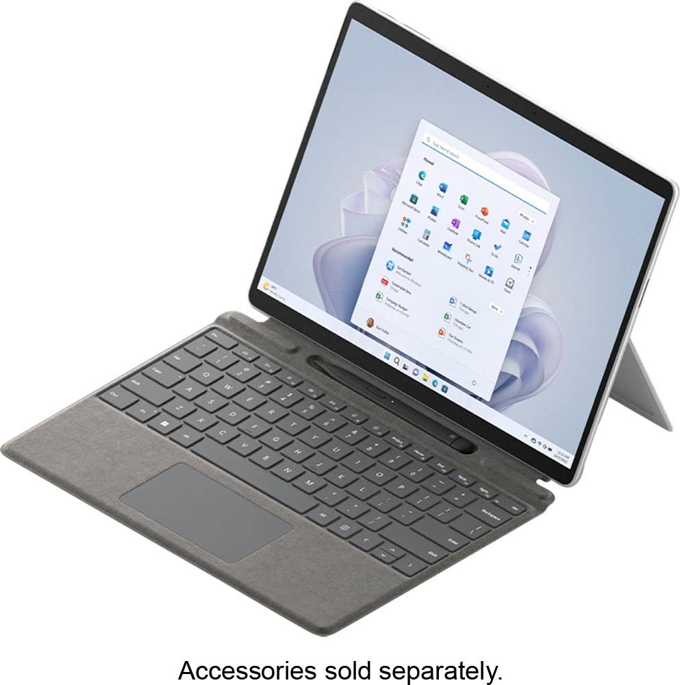 Microsoft Surface Pro 9, 13'' Touchscreen 2-in-1 Tablet, 12th Gen Intel Core i5-1235U, Iris Xe Graphics, 8GB DDR5 RAM, 512GB SSD, Windows 11h, Platinum, Device Only, with MTC Stylus Pen, Plantinum