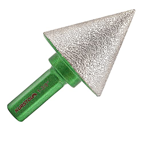 KURSTOL Diamond Cone Tile Bit - Diamond Countersink Drill Bit 1-3/8”(35mm) x Hex Shank Electric Drill,Beveling Chamfer Bit for Shaping Enlarging Cleaning Existing Holes of Granite Marble Porcelain