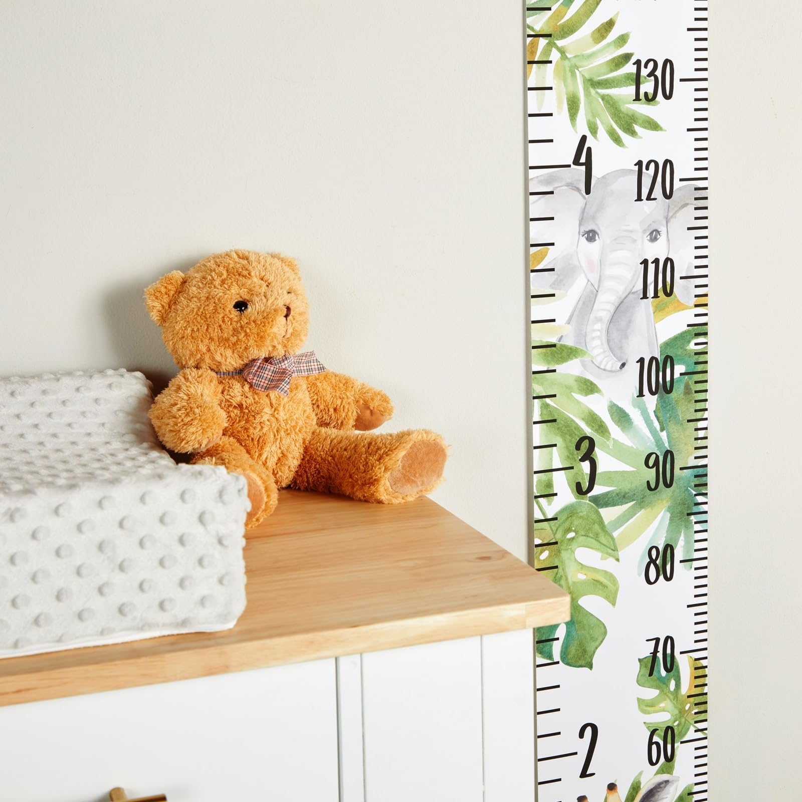 Juvale Safari Height Chart for Nursery and Bedroom Decor, 6.5 ft Growth Tracker for Wall (Jungle Design)