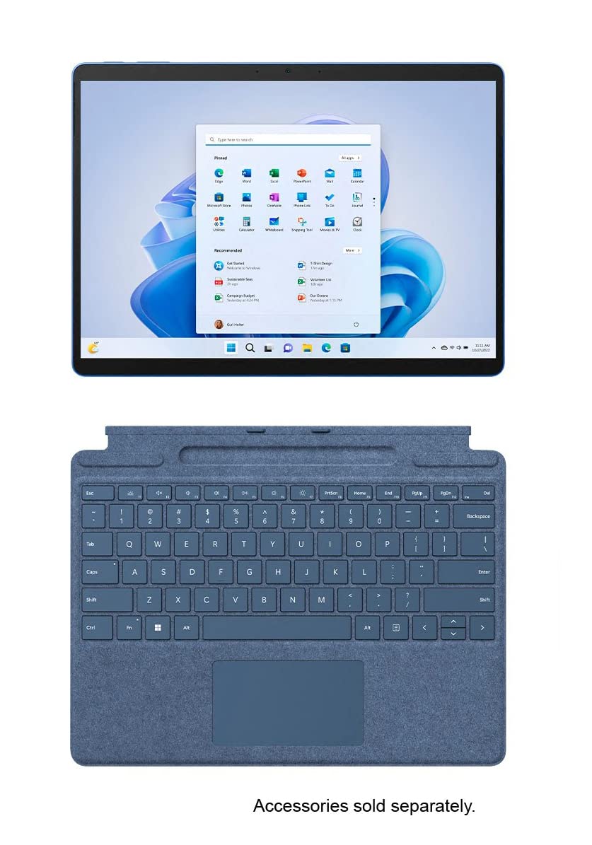Microsoft Surface Pro 9, 13" Touchscreen 2-in-1 Tablet, 12th Gen Intel Core i5-1235U, Intel Iris Xe Graphics, 8GB DDR5 RAM, 256GB SSD, Windows 11h, Sapphire, Device Only, with MTC Stylus Pen