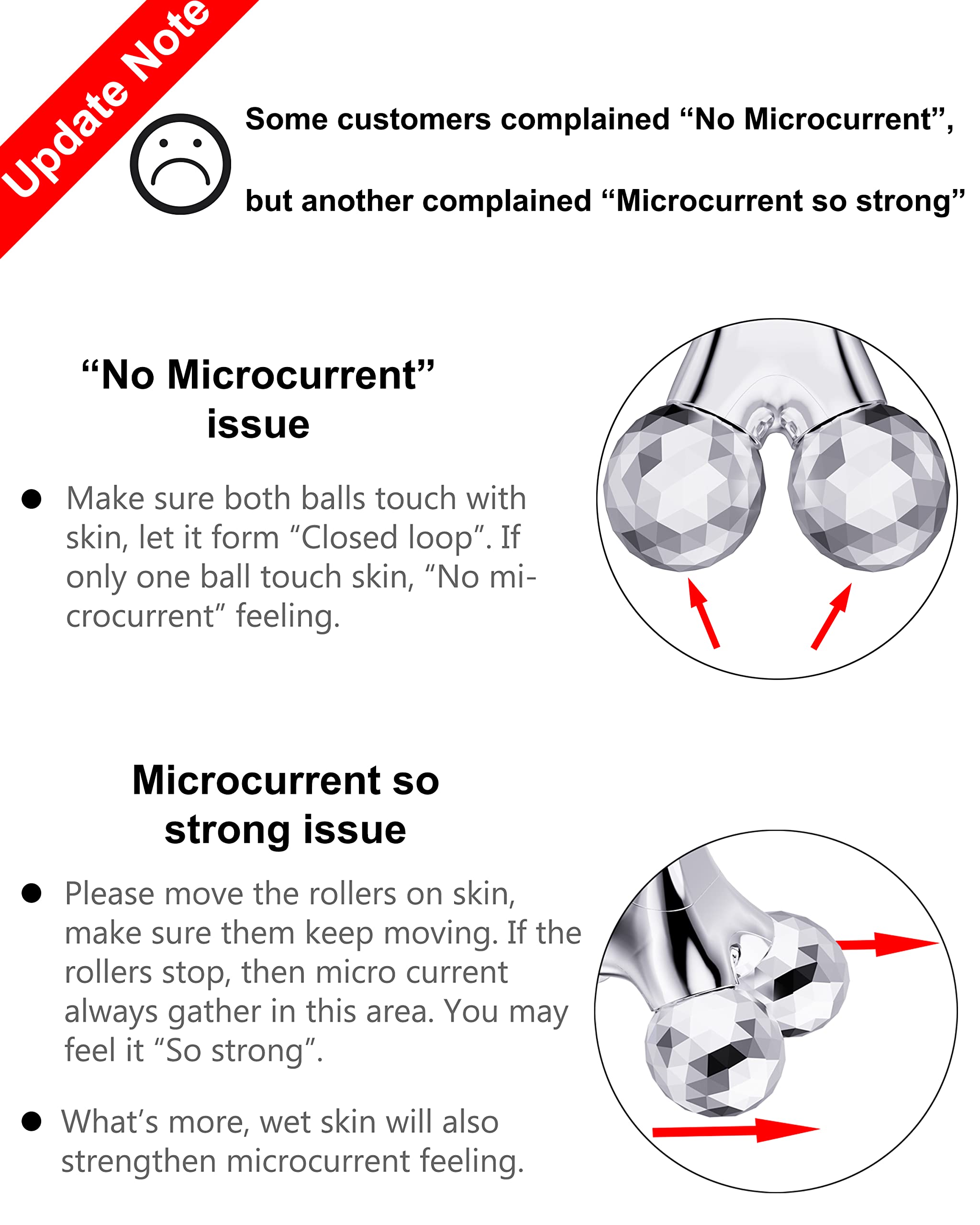 Microcurrent Face Massager Roller, 5D Microcurrent Facial Device Facial Massager Beauty Skin Care Tool for Face Eye Neck, Gift for Women
