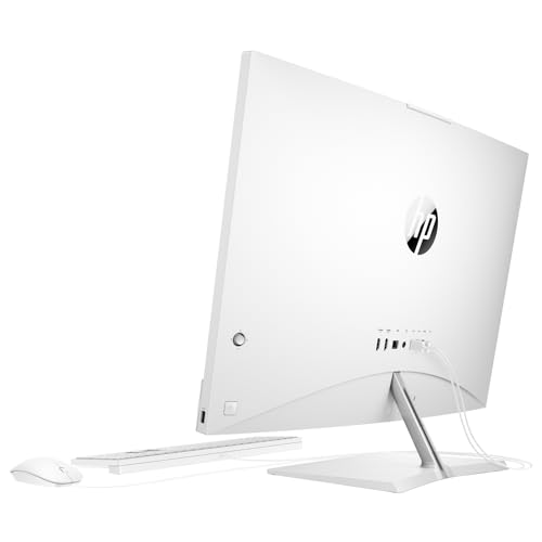 HP Pavilion 27 All-in-One, 27" FHD Screen, AMD Ryzen 5 5625U, 64GB RAM, 2TB SSD, Webcam, HDMI, Wi-Fi 6, Wired Keyboard & Mouse, Windows 11 Home, White