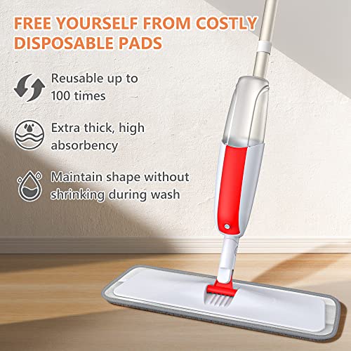 Microfiber Spray Mop Pads, Compatible with Swiffer PowerMop (5 Pack), Reusable Washable Floor Mop Pads Replacement 15.7 x 5.1 inch Dry Wet Mop Pads Refills for Home Kitchen Commercial Floor Cleaning