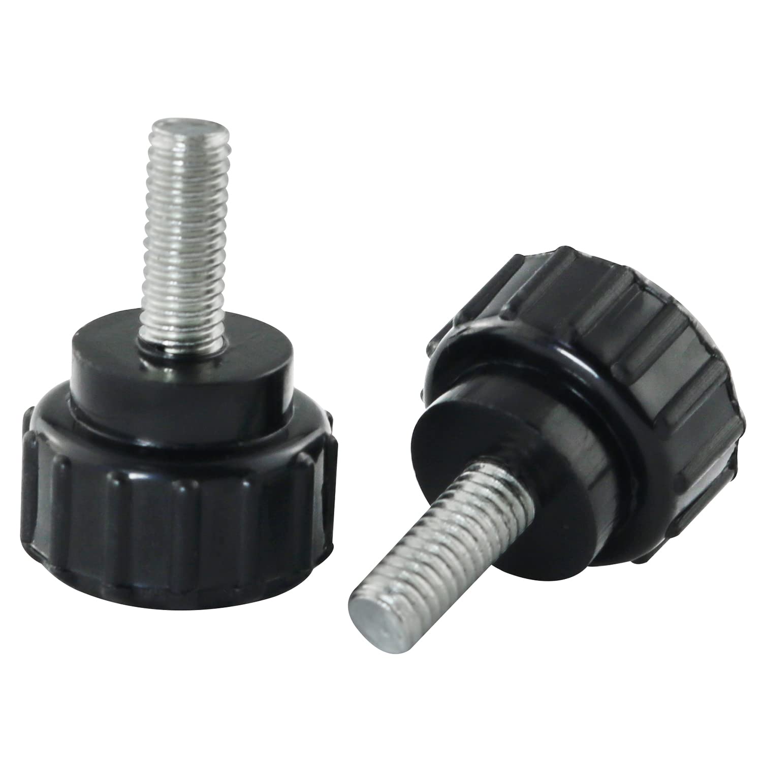 M4 x 10 mm Thumbscrew ZZLZX 12PCS M4 x 10 mm Carbon Steel Threaded Knurled Thumb Screw, Black Round Grip Knobs Thumb Screw for Machinery Latche, Clamping Screws