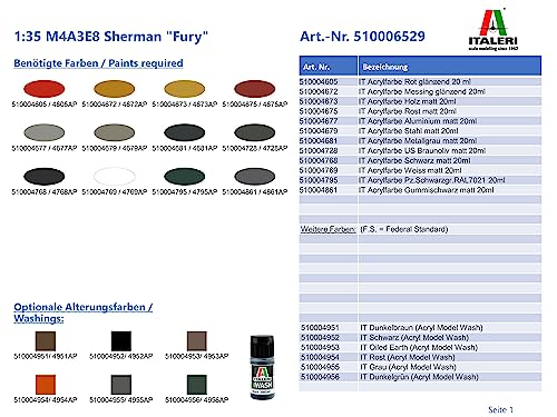 Italeri 6529S - 1: 35 m4 a3e8 Sherman, Fury, Shield