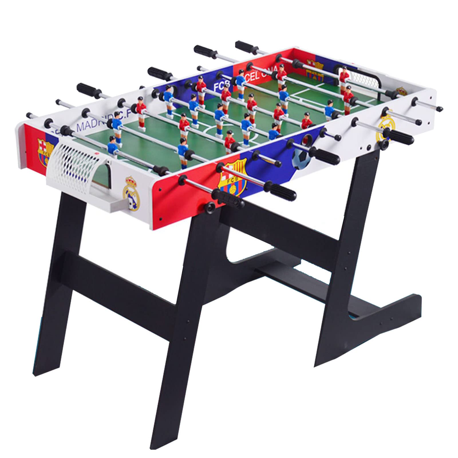 KEINXOW 3.9 Ft Foosball Table,Foldable Game Table with Non-Slip Handle,Arcade Table Soccer for Family Game Or Recreation Rooms,White