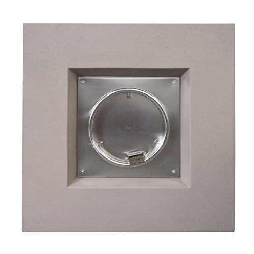 Leo Outdoor 31" Square Light Weight Concrete Gas Burning Fire Pit, Light Gray