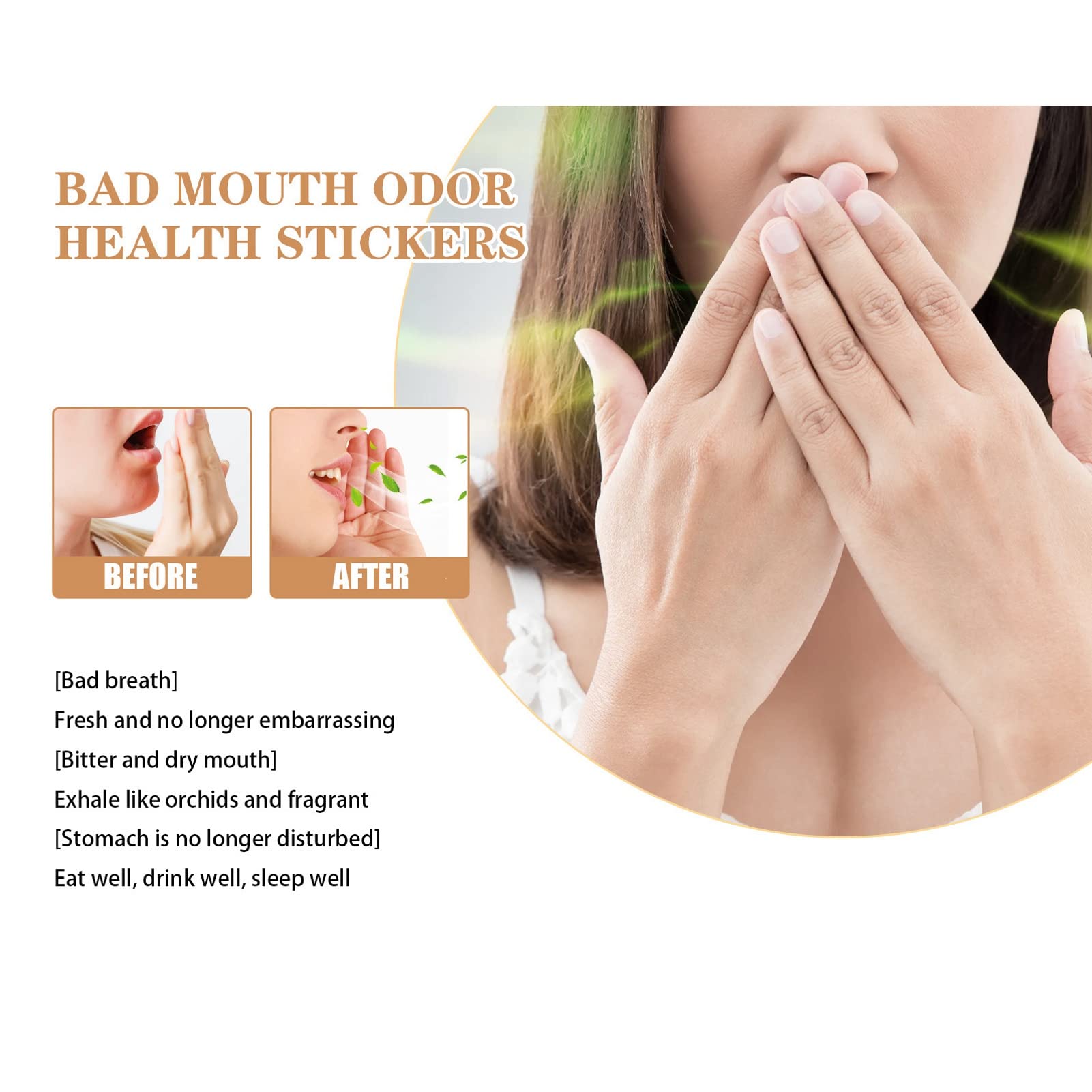 Mouth Navel Sticker, Mouth Clear Belly Paste 60pcs for Dry Mouth for Subhealtny People
