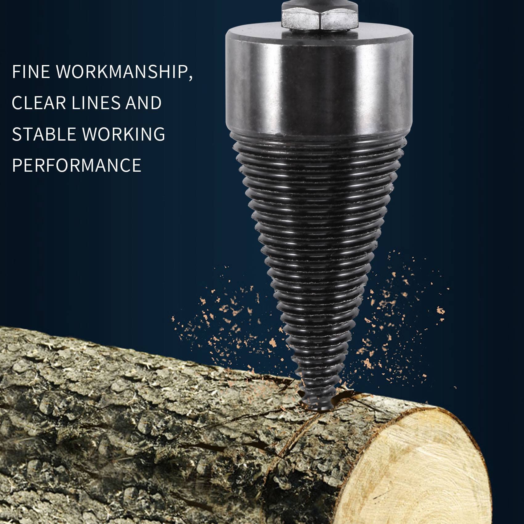 Lazycloud 42mm Hex Firewood Splitter Machine Drill Wood Cone Reamer Punch Driver Step Drill Bit Split Drilling Tools