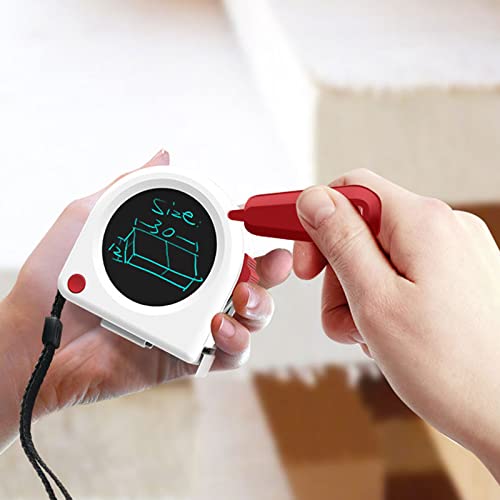 KIVNIEHI Smart Tape Measure 16ft/5m with LCD Writing Tablet 2 in 1 Retractable Measuring Tape Fashion Tape Measure for Construction Carpenter DIY, Units inches & cm