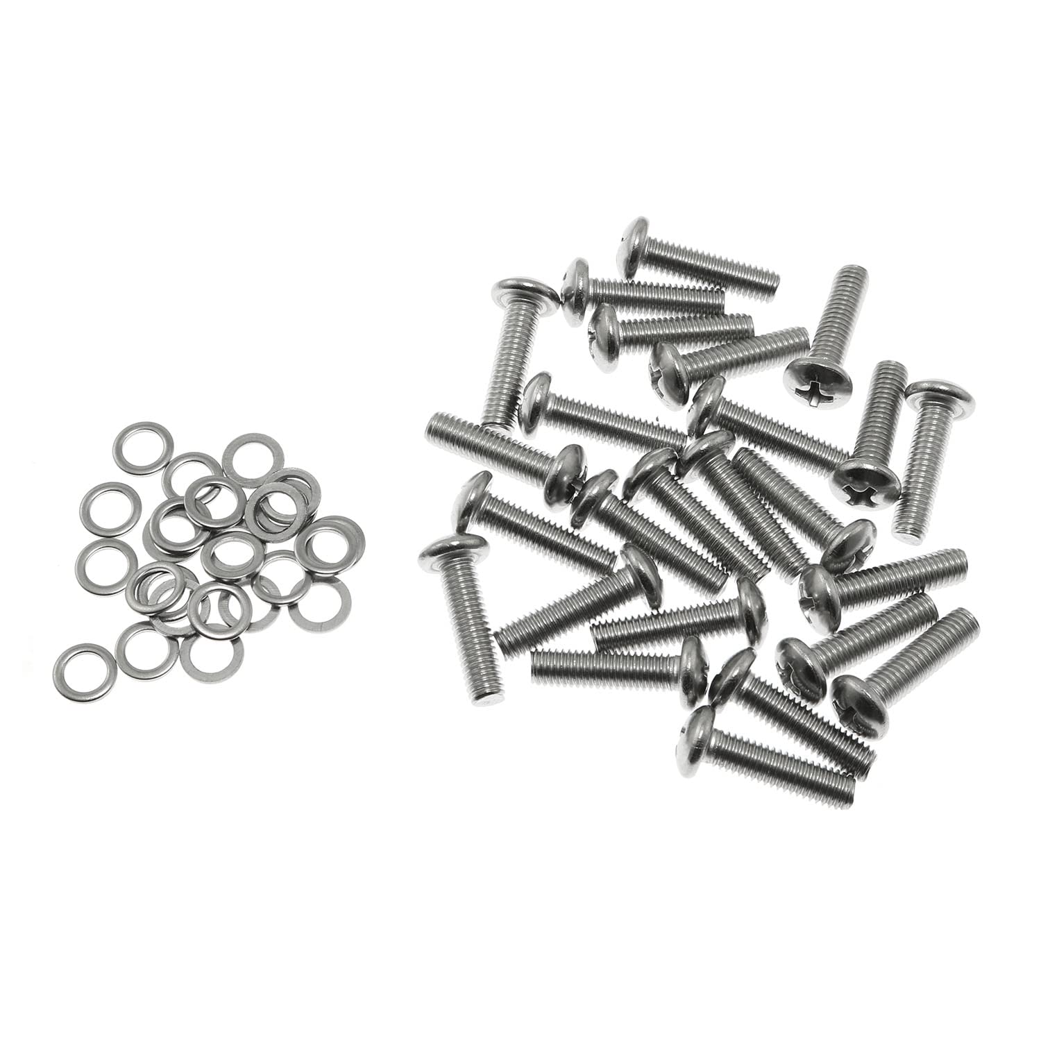 Maxmoral 25PCS Standard Size 10/32 Rack Screws with Washers, Rack Mount Screws Rack Server Screws Rack Rail Screw or Routers Cabinet Installation Enclosure, 3/4 Inch