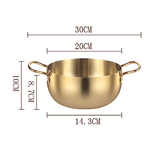 MagiDeal Korea Ramen Pot Ramyun Cooker with Handle Multipurpose Kitchen Cookware Korean Noodle Pot Instant Noodles Pot for Soup Stew Kitchen Hiking, 20cm