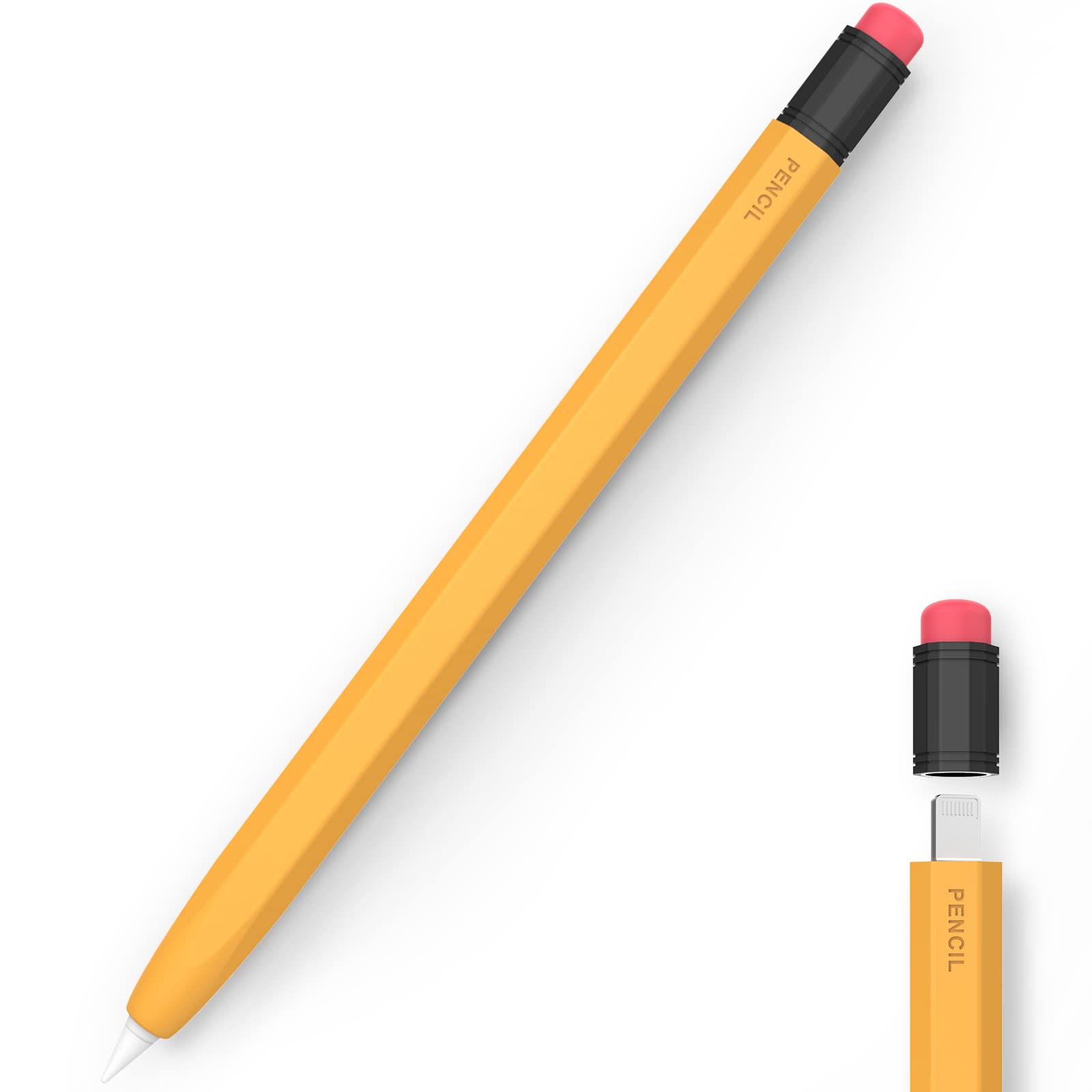 LOVE MEI Case for Apple Pencil Silicone 1ST Gen Dual Color Silicone Sleeve Protective Case,Roll-Off Prevention Perfect Comfortable Silicone Feel,Compatible for Apple Pencil 1ST Generation (Orange)