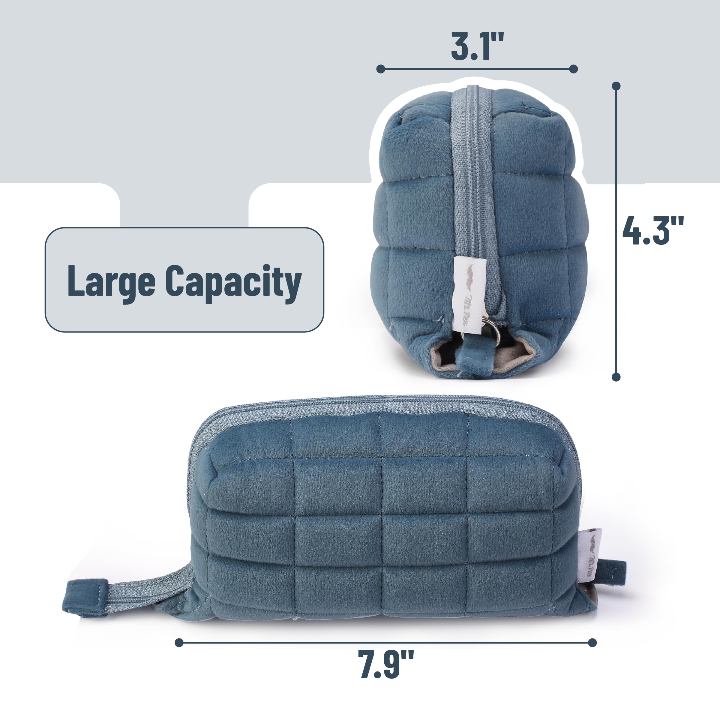 Mr. Pen- Large Capacity Pillow Pencil Case, Blue Pencil Pouch, Pencil Bag, Pen Case, Pen Pouch, Pen Bag, Pencil Pouches, Pencil Bags, School Pencil Case, College Pencil Case, Makeup Pouch