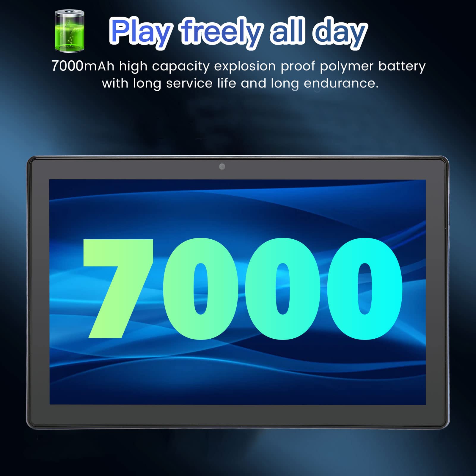 LBEC Calling Tablet, HD Tablet Octa Core 7000mAh Front 5MP Rear 8MP Night Reading Mode US Plug 100240V for 10.0 for Student (US Plug)