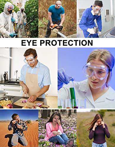 MELASA Safety Goggles ANSI Z87.1, Anti-Fog Protective Lab Goggles, Eye Protection Goggles, Adjustable,Lightweight