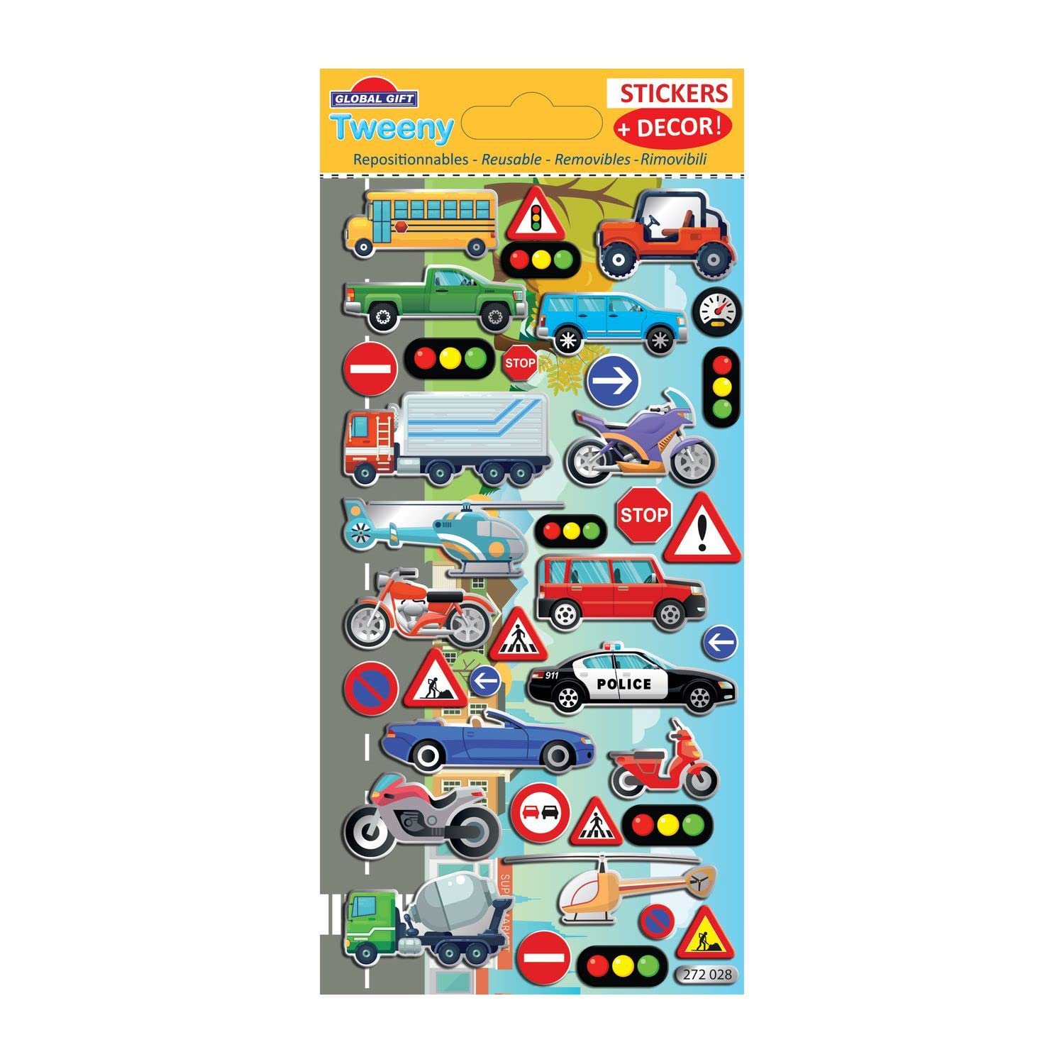 Kids' Decoration Board - Vehicles - 3D Stickers