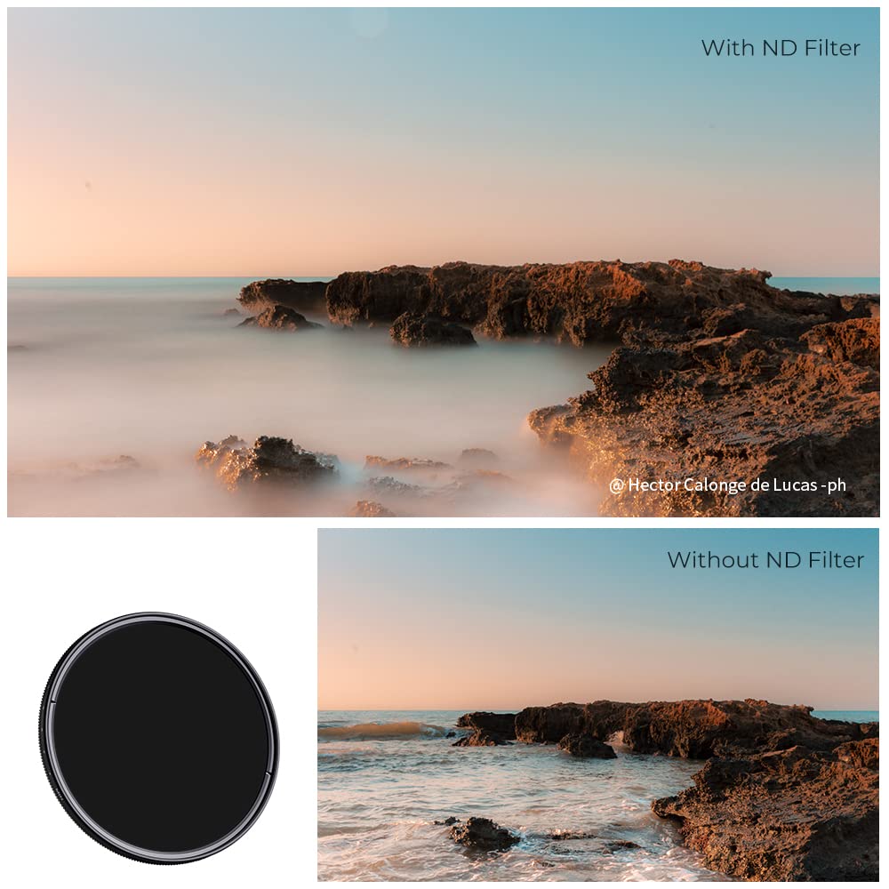 K&F Concept 77mm Variable ND Lens Filter ND2-ND400 (1-9 Stops) 18 Multi-Layer Coatings Adjustable Neutral Density Ultra Slim Lens Filter for Camera Lens (K-Series)