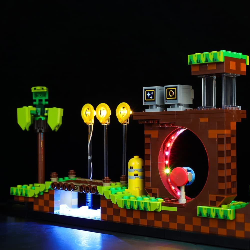 Kyglaring LED Lighting Kit Only Lights Set Designed for Lego Ideas The Hedgehog β Green Hill Zone 21331 Model Building Kit - without Lego Set (Sound Version)