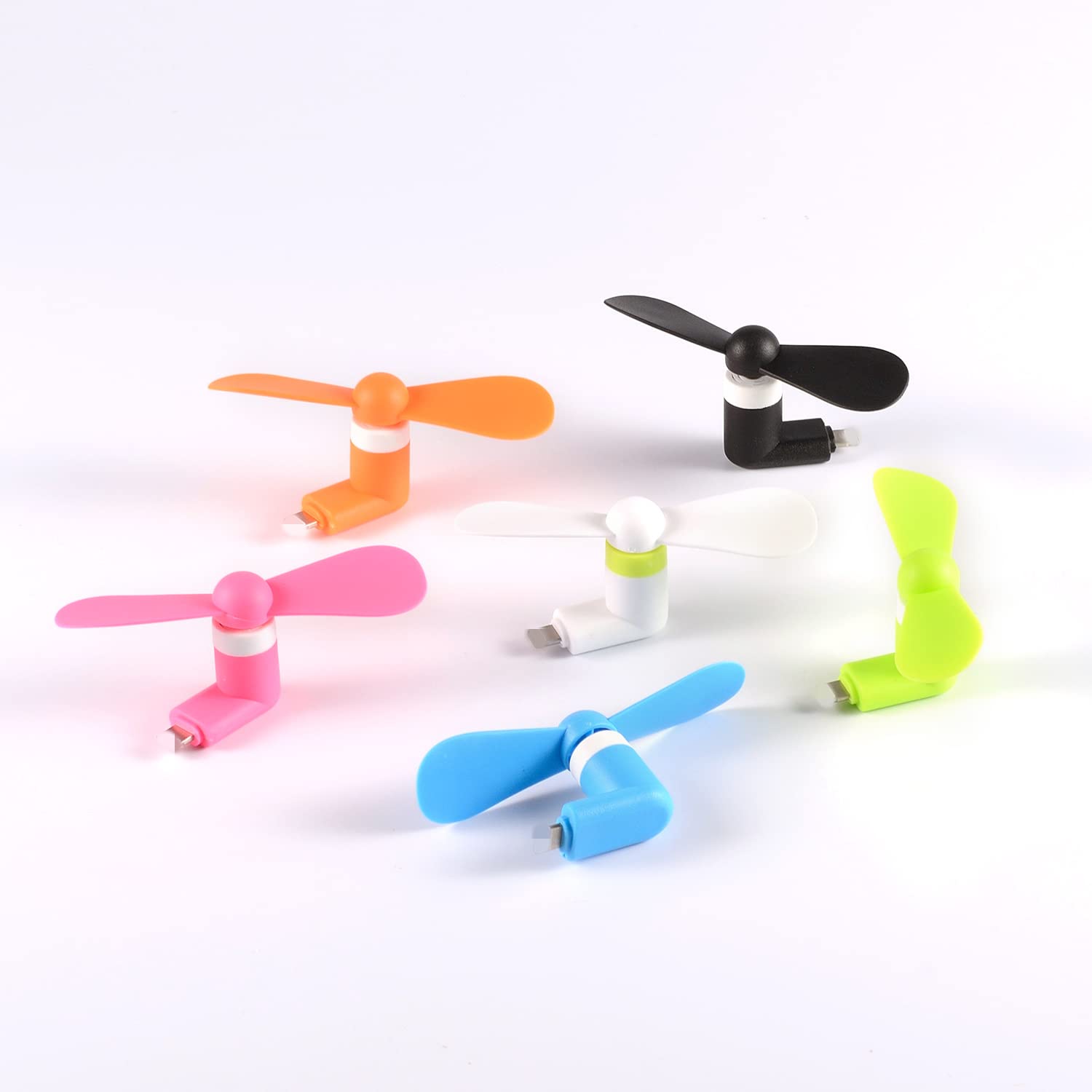 Kdbdkswx Mini Cell Phone Fan - Colorful and Powerful Fan Compatible for iPhone and iPad - Cell Phone Summer Accessories (6-Pack)