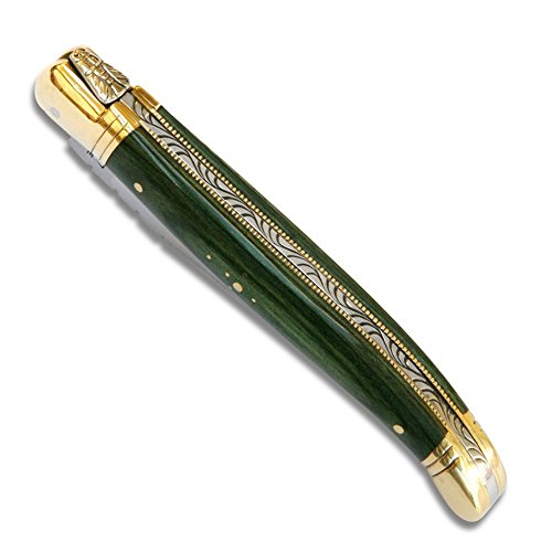 Laguiole knife with Stamina Wood handle and brass bolsters - Direct from France