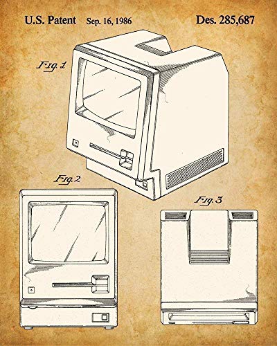 Original Steve Jobs Computer Patent Art Prints - Set of Four Photos (8x10) Unframed - Makes a Great Home or Office Decor and Gift Under $20 for Computer Geeks/Gurus and Tech Support