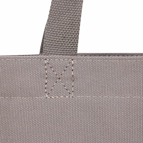 Iswee Tote Bags for Women Canvas Crossbody Bag with Pockets Zipper Top Handle Handbag Ladies Shoulder Work Bag(Grey)