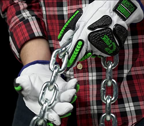 MAGID T-REX Rebel Series TRX814 Goatskin para-Aramid Lined Driver Impact Glove β Cut Level A6-9/L (1 PR), White