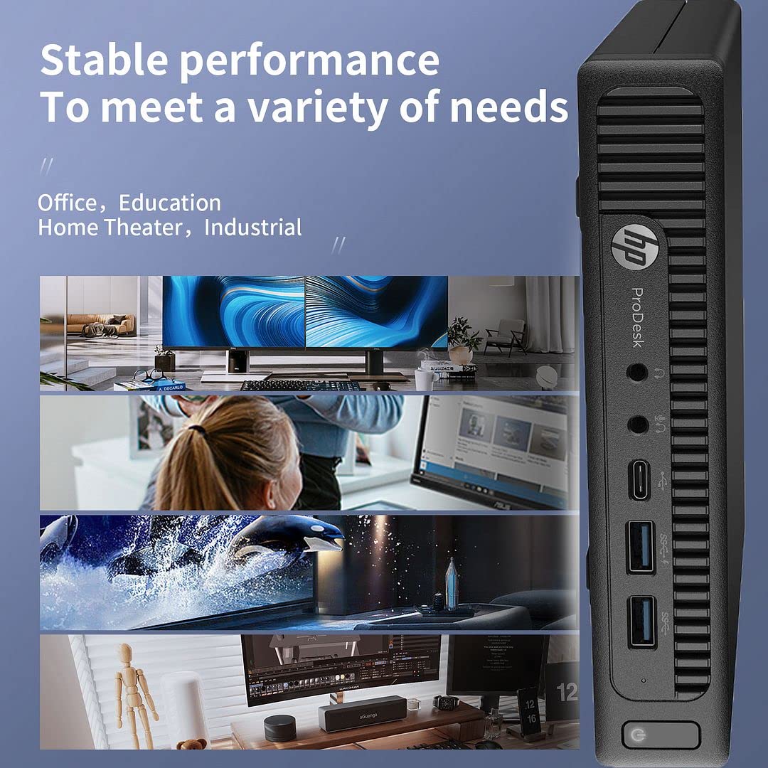 HP ProDesk 600 G2 Refurbished Tiny Desktop Computers Mini PC,i7 Micro 16GB Ram 512GB SSD,AX210 Built-in WiFi,Dual Monitor Support,HDMI,VGA,DP,Win10 Pro,Wireless K&M Brand TJJ Mouse Pad(Renewed)