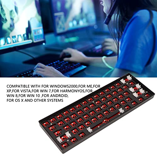 Mechanical Keyboard DIY Set, Support Wireless 2.4G Modular Mechanical Gaming Keyboard BT 3.0 5.0 Wide Compatibility ABS Shell Type C Wired for Office