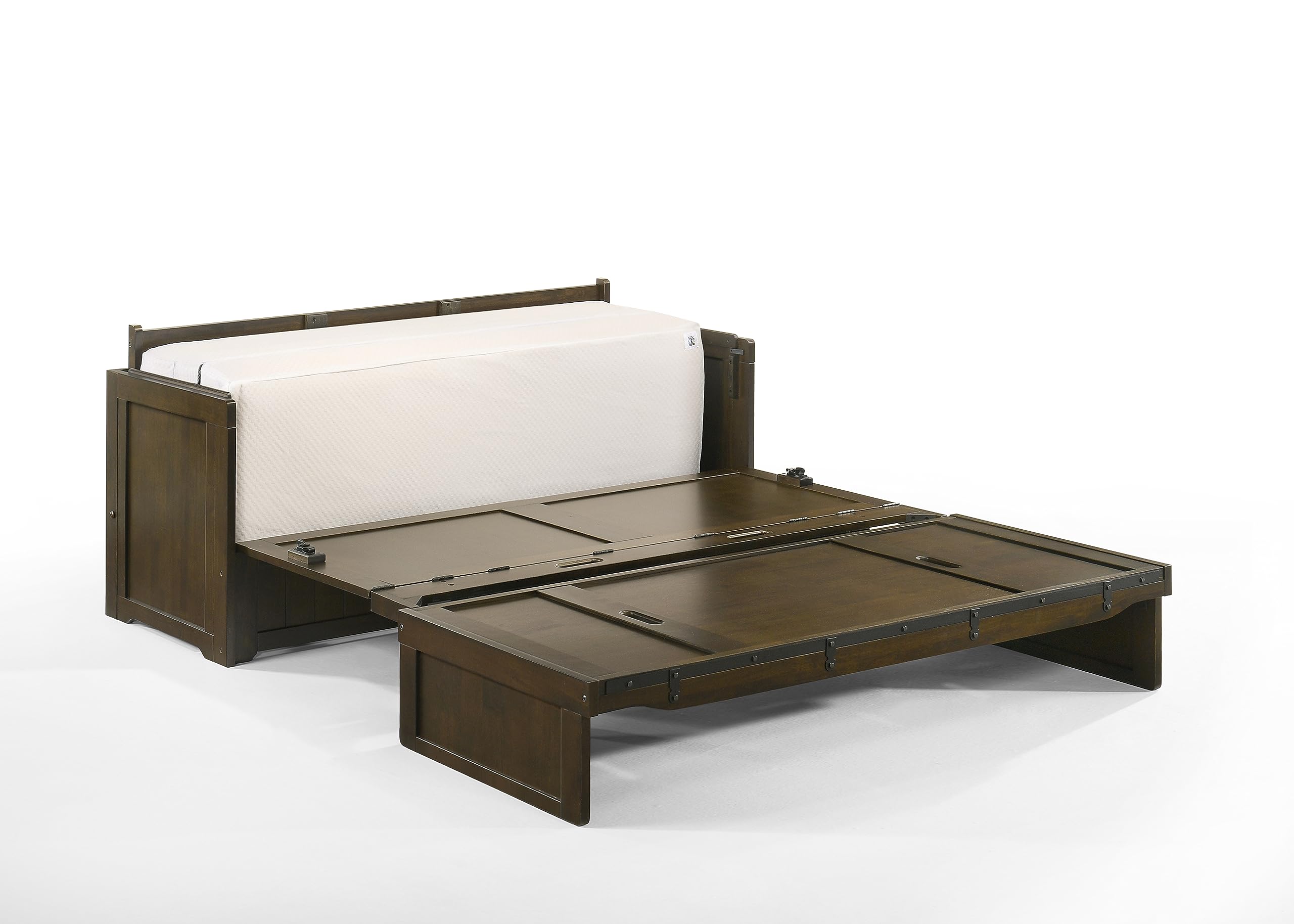Night & Day Furniture Murphy Cube Cabinet Bed (Rustic Brown w/Ranchero Hardware, Queen Pre-Assembled)