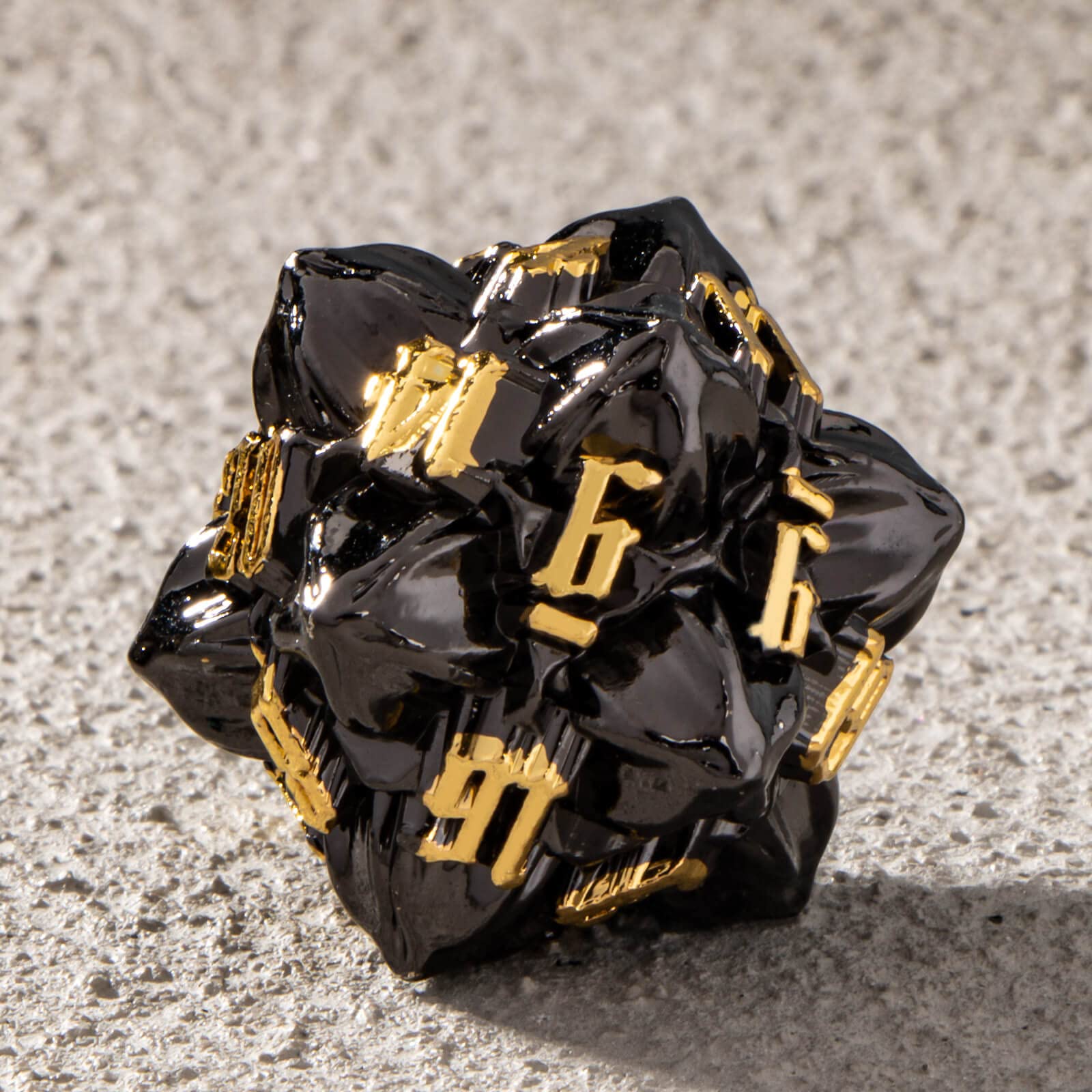KERWELLSI Metal DND Dice Set, Leaf Black D&D Dice Set with Box, 7 Piece Dungeons and Dragons Dice, Role Playing D and D Dice, RPG Polyhedral Dice Set D20 D12 D10 D8 D6 D4