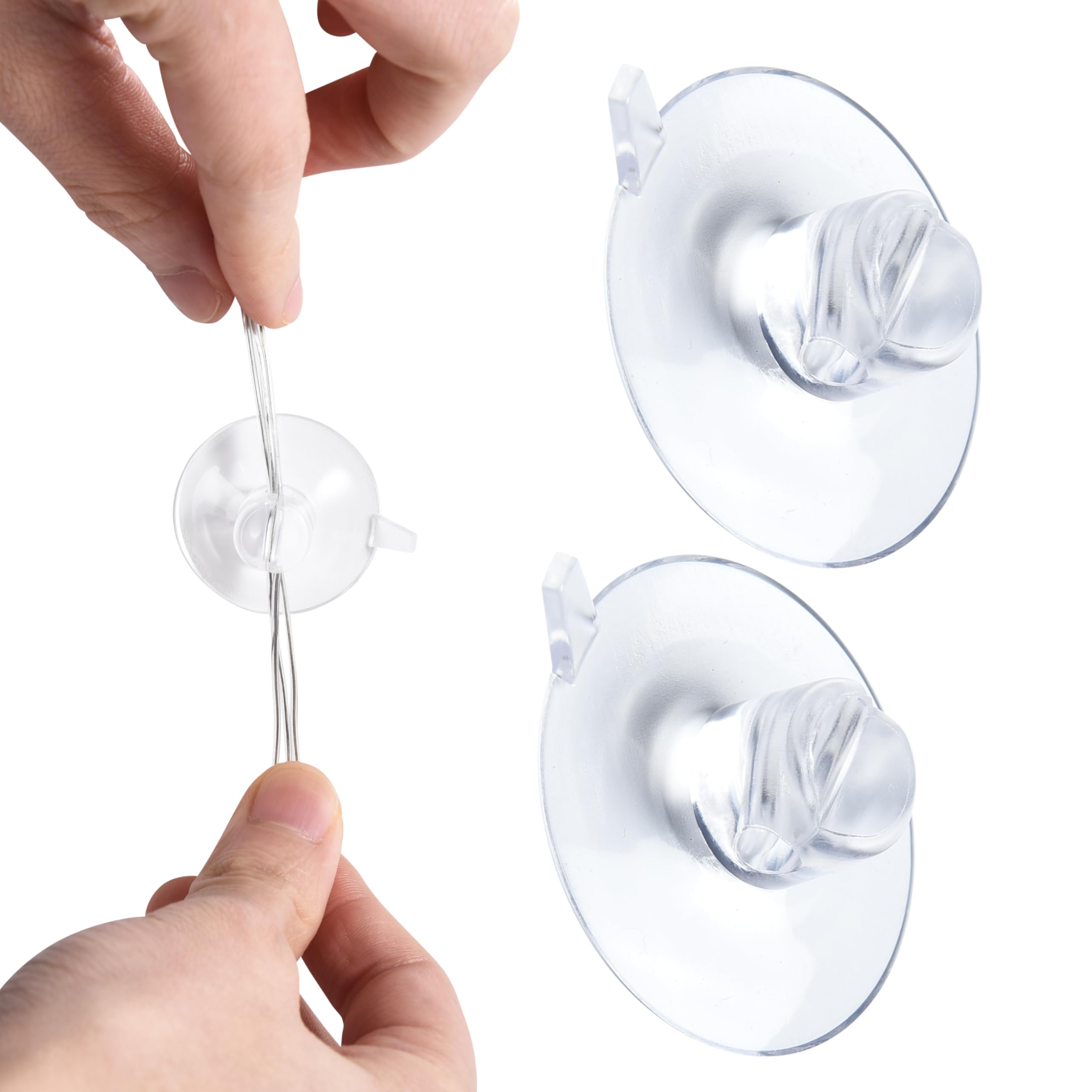 Signs Authority Suction Cups for Glass - 1.18 Inches Transparent Plastic - Window Suction Cups - Easy to Install, Invisible Design - Small Suction Cups 100 pcs