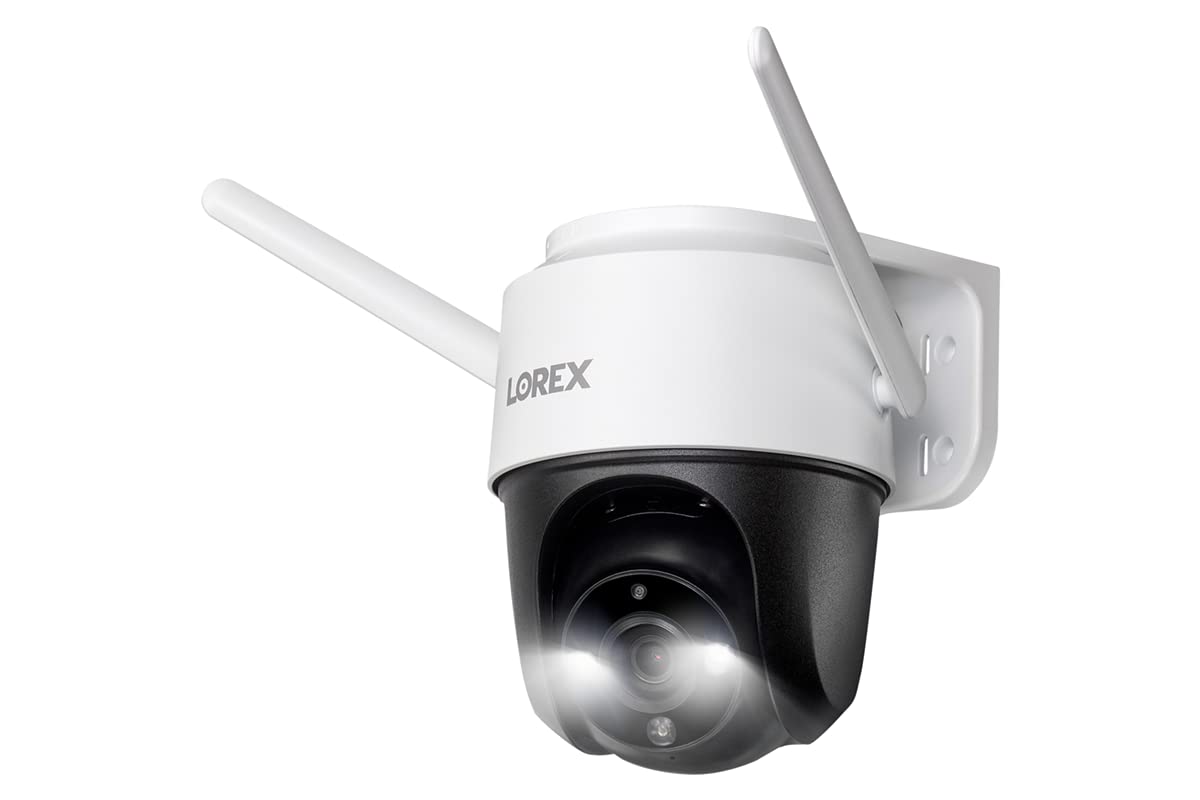 Lorex F461AQD 2K Pan-Tilt Indoor/Outdoor WiFi Security Camera with 32GB MicroSD Card, Auto-Tracking, Color Night Vision, 2-Way Talk, Person Detection, and Warning Light/Siren (M. Refurbished)