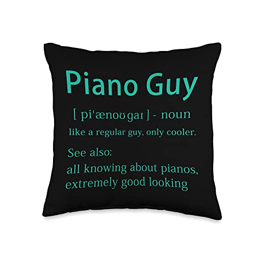 Musical Instrument Piano Gift Men Women Kids Piano Guy Definition Funny Pianist Music Notes Musician Gag Throw Pillow, 16x16, Multicolor