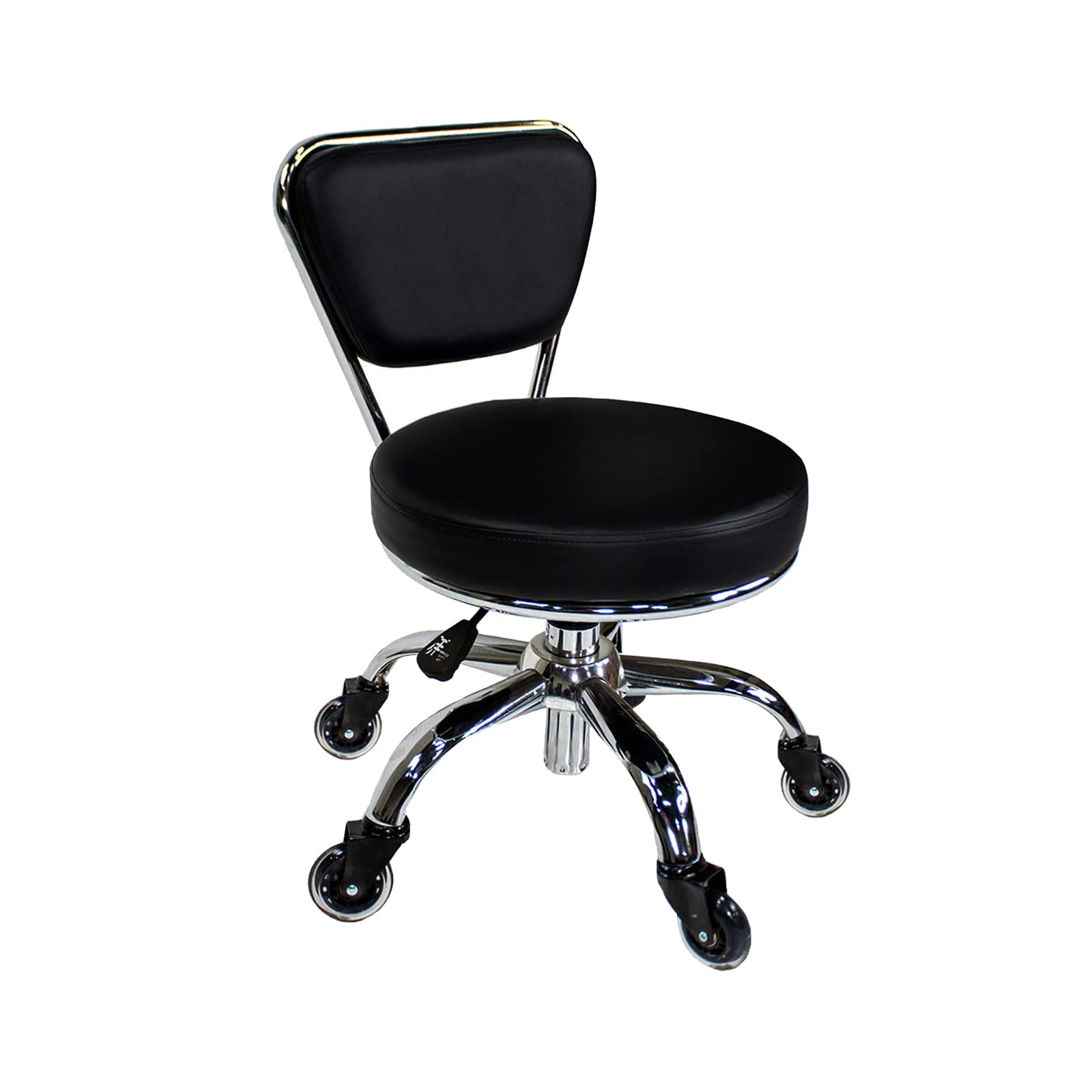 MAYAKOBA Dayton Garage Rolling Seat (Black Upgrade Casters) Pneumatic, Short Stool with Adjustable Height 13"-15", Perfect for Garage Task, Home Cleaning, Bathroom Short Seat, Technician Task