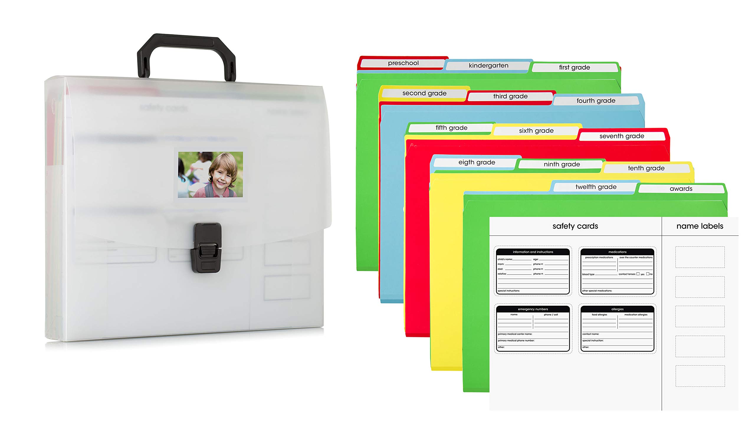Pearhead School Years Organizer, Childrenās School Highlights And Accomplishments Organizer For Parents, File Keeper For Kids, White (Pack of 5)