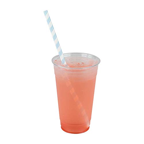 Karat Earth KE-C9337 10.25" Giant Paper Spiral Straws (7mm), Wrapped, Blue & White (1,200 ct)