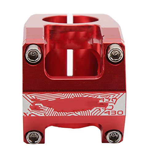 Kadimendium Road Bike Stem, Aluminum Short Handlebar Stem Non Slip Comfortable Ride Hollow Design CNC Process for Outdoor Riding(Red)