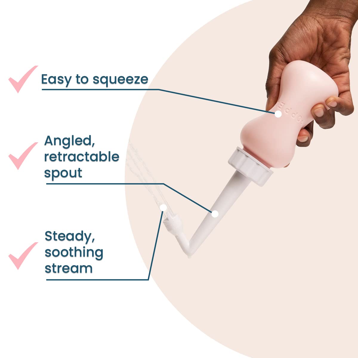 Popped Peri Bottle for Postpartum Care | Portable Bidet | Spray Bottle for Pain Relief, Tears, and Hemorrhoids After Birth | Postpartum Essential (Pink, 10 oz)