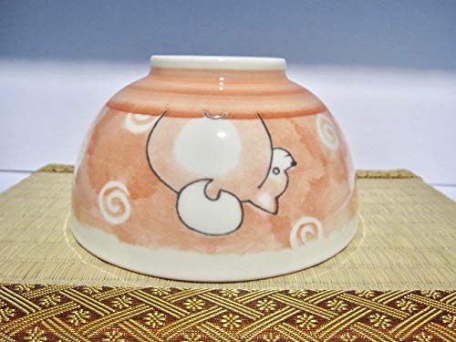 Japanese Shiba Dog Red 6.3 Inches Diameter Large Rice Bowl Donburi Soup Noodle or Serving Bowl Multipurpose Bowl Chawan from Japan