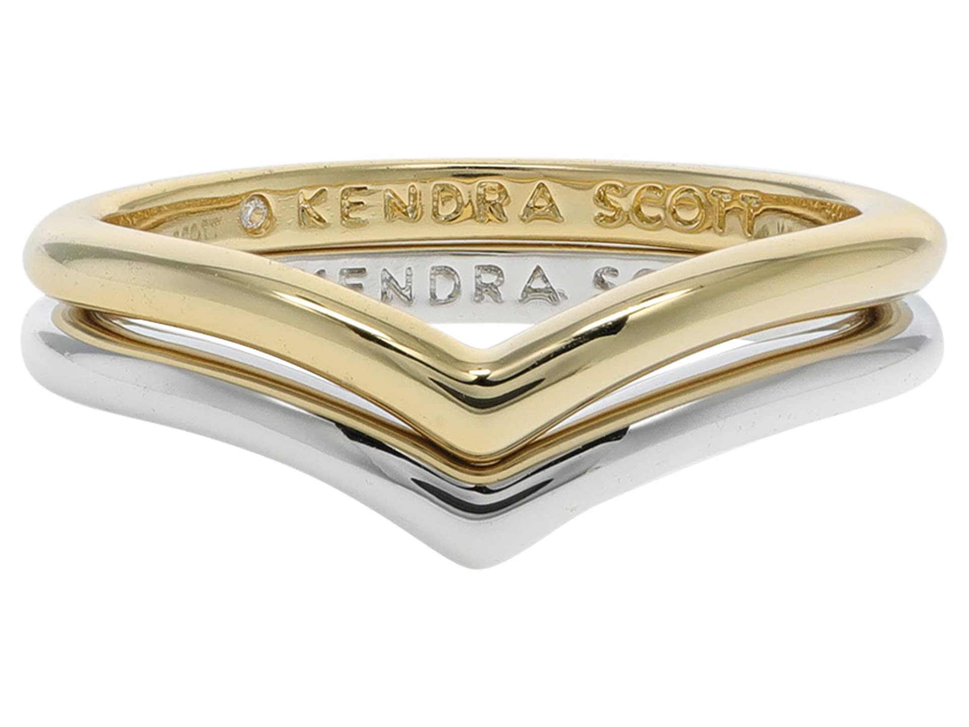 Kendra Scott Wishbone Ring Set Gold/Rhodium Mixed Metal 9
