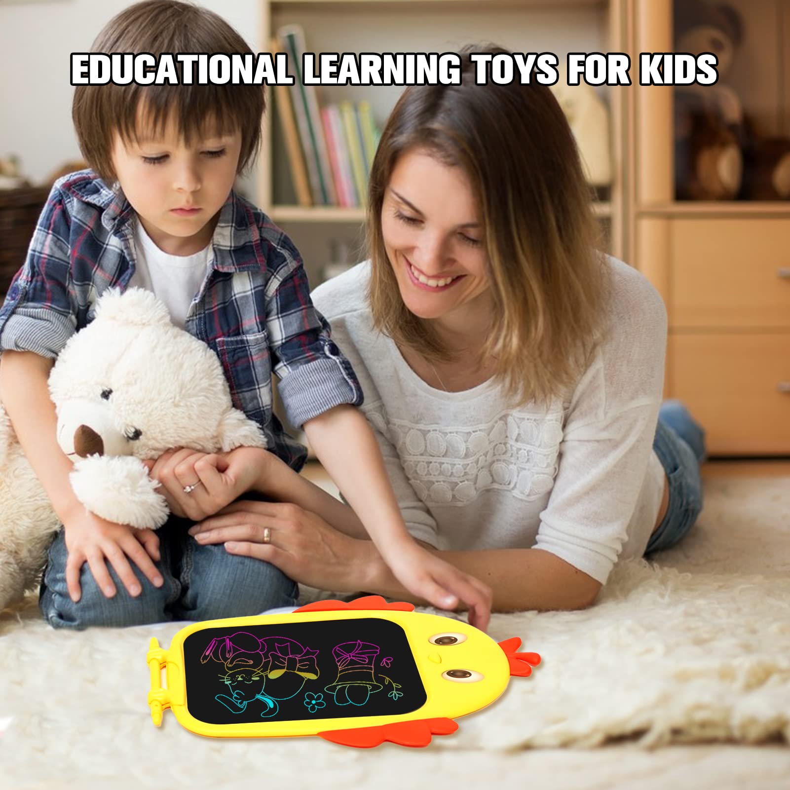 LCD Writing Tablet Toddler Toys, 8.5 Inch Doodle Board, Electronic Drawing Tablet Drawing Pads, Yellow Chick Drawing Board Easter Gift for Kids Boys Girls, Easter Basket Stuffers