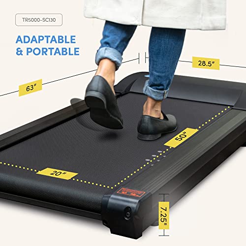 LifeSpan Fitness – Omni Console Under Desk Walking Pad Treadmill for Home Workout & Office Use, Whisper Quiet Under Table Treadmill, 0.4 to 4.0 mph Portable Treadmill (TR5000SC130-Combo, Omni Console)