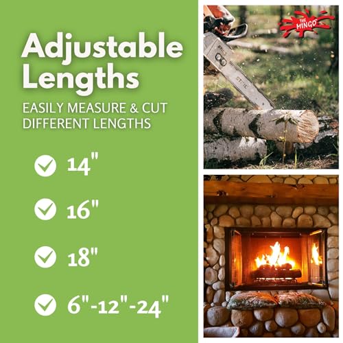 Mingo Marker Firewood Bundle - Chainsaw accessories - Firewood Measuring Tool - Log Holder for Cutting Firewood - Logging Tools and Equipment - Includes 14" 16" and 18" Wheel Marker and Extra Trigger