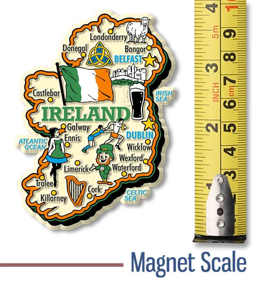 Ireland Jumbo Country Map Magnet by Classic Magnets, Collectible Souvenirs Made in The USA
