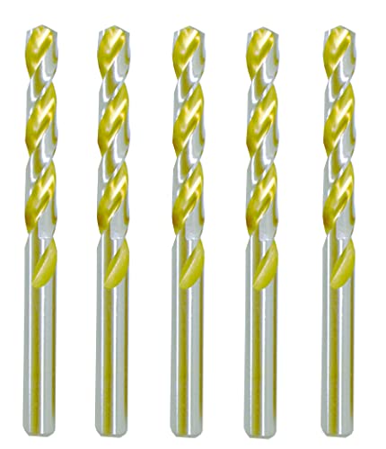 HSS Drill Bit 11/32 inch Twist Jobber Length Titanium Golden Flute Drill Steel Metal Iron-5Pcs